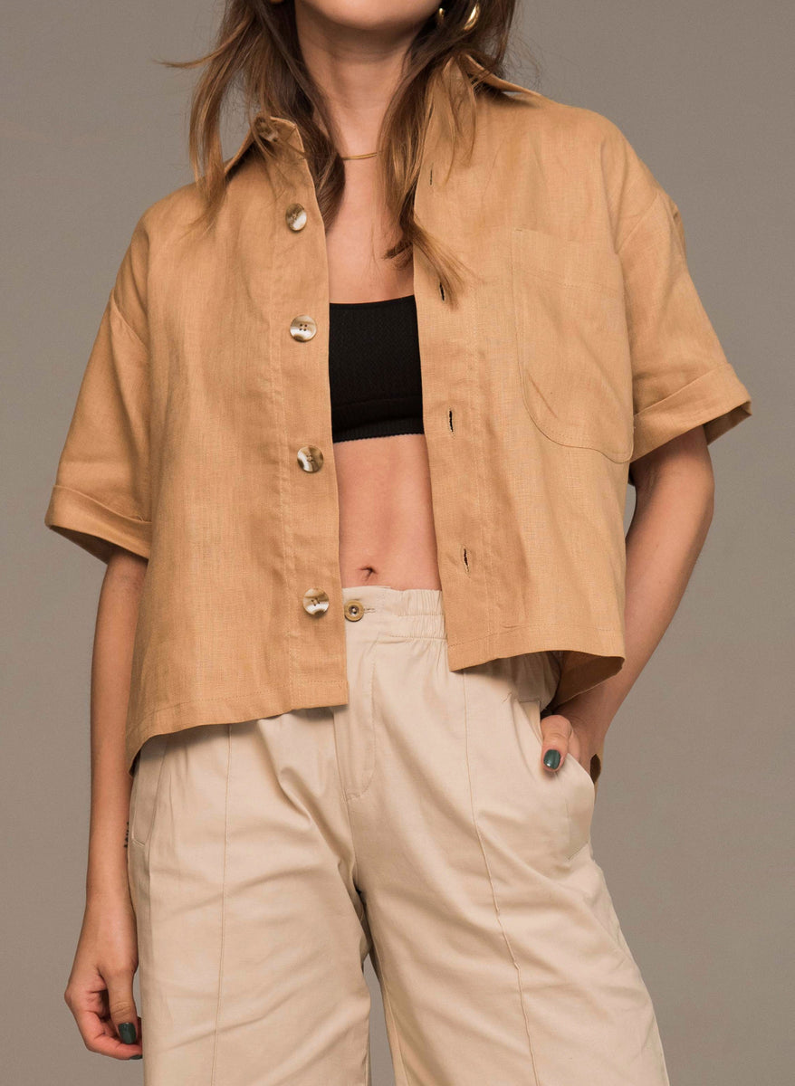 Leia Linen Shirt - Camel – INSIGNIA dsgn - International